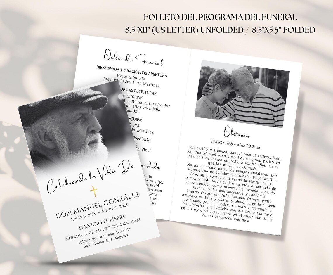 Spanish Funeral Bundle, Paquete Funerario, Catholic Memorial Package ...