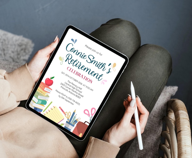 Editable Teacher Retirement Party Invitation, Principal Retirement ...