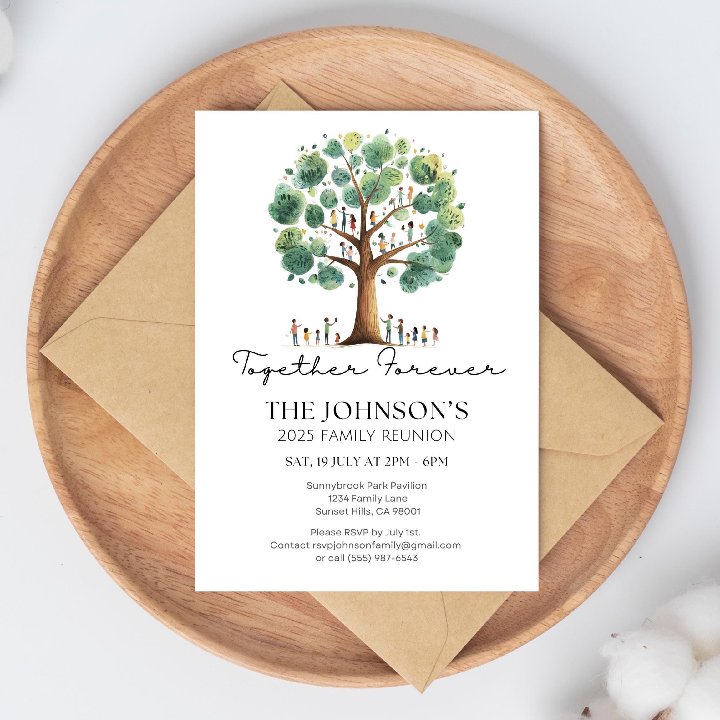 Family Tree Reunion Invitation, Family Reunion Party Editable ...