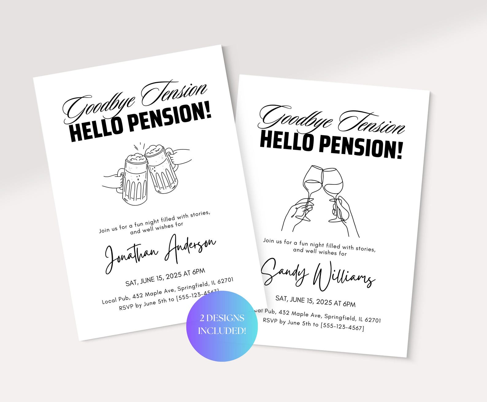 Minimalist Retirement Party Invitation Template (digital Download) - Etsy