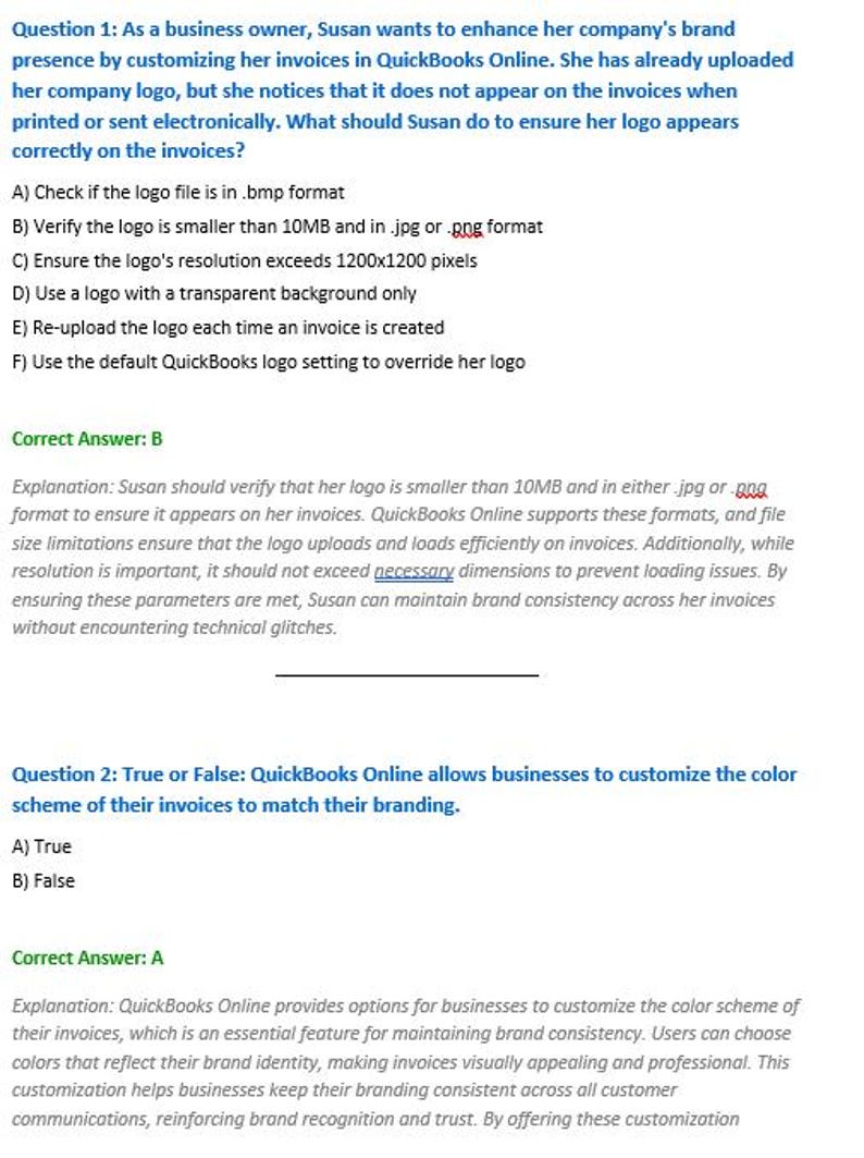 Quickbooks Proadvisor Exam Prep: 500 Practice Questions With Detailed ...