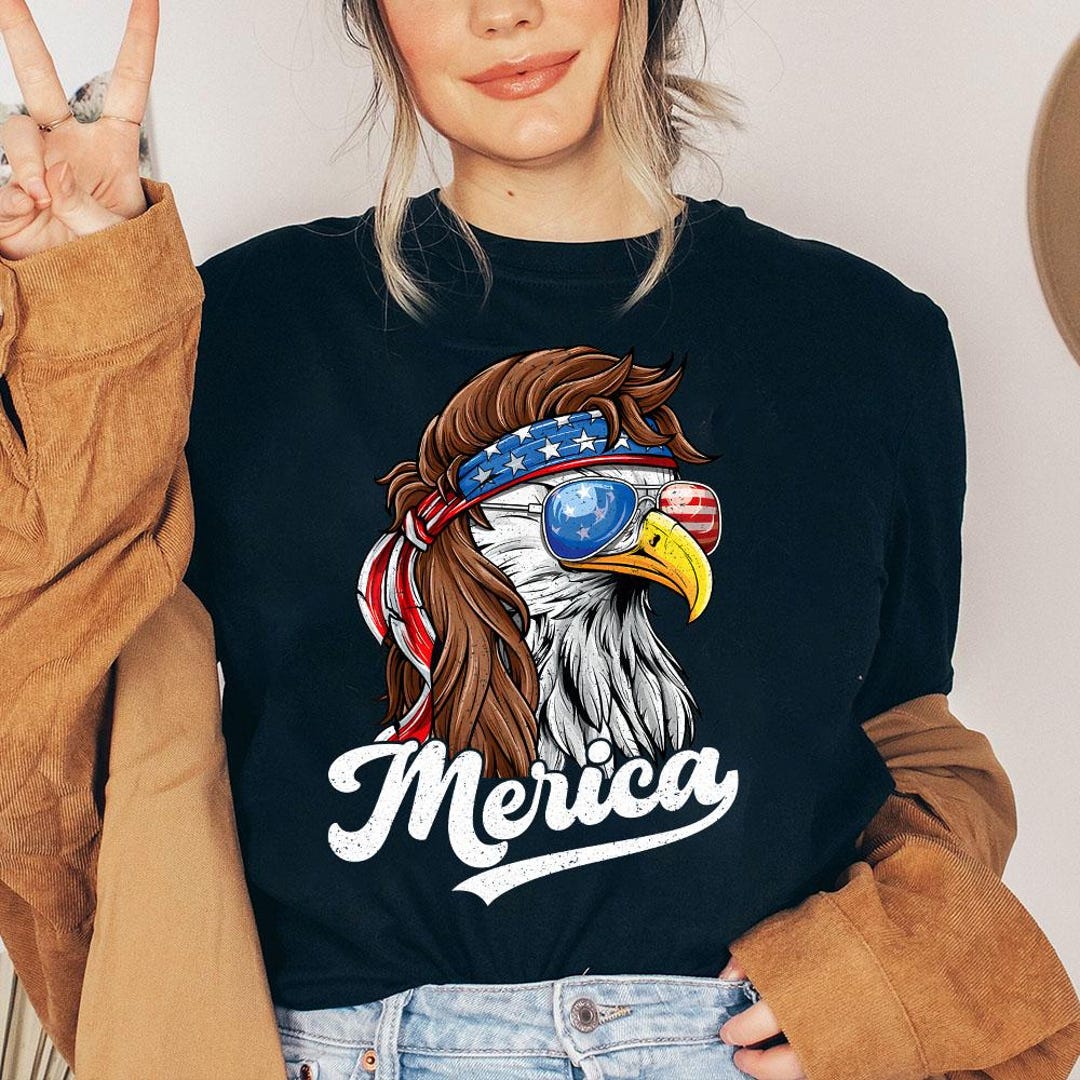 Merica Eagle Mullet 4th of July Png, Merica Patriotic American Png ...