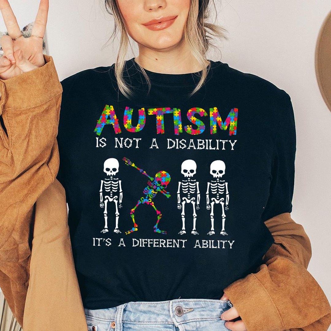 Autism Png, Dabbing Skeleton Png, Not A Disability Different Ability ...