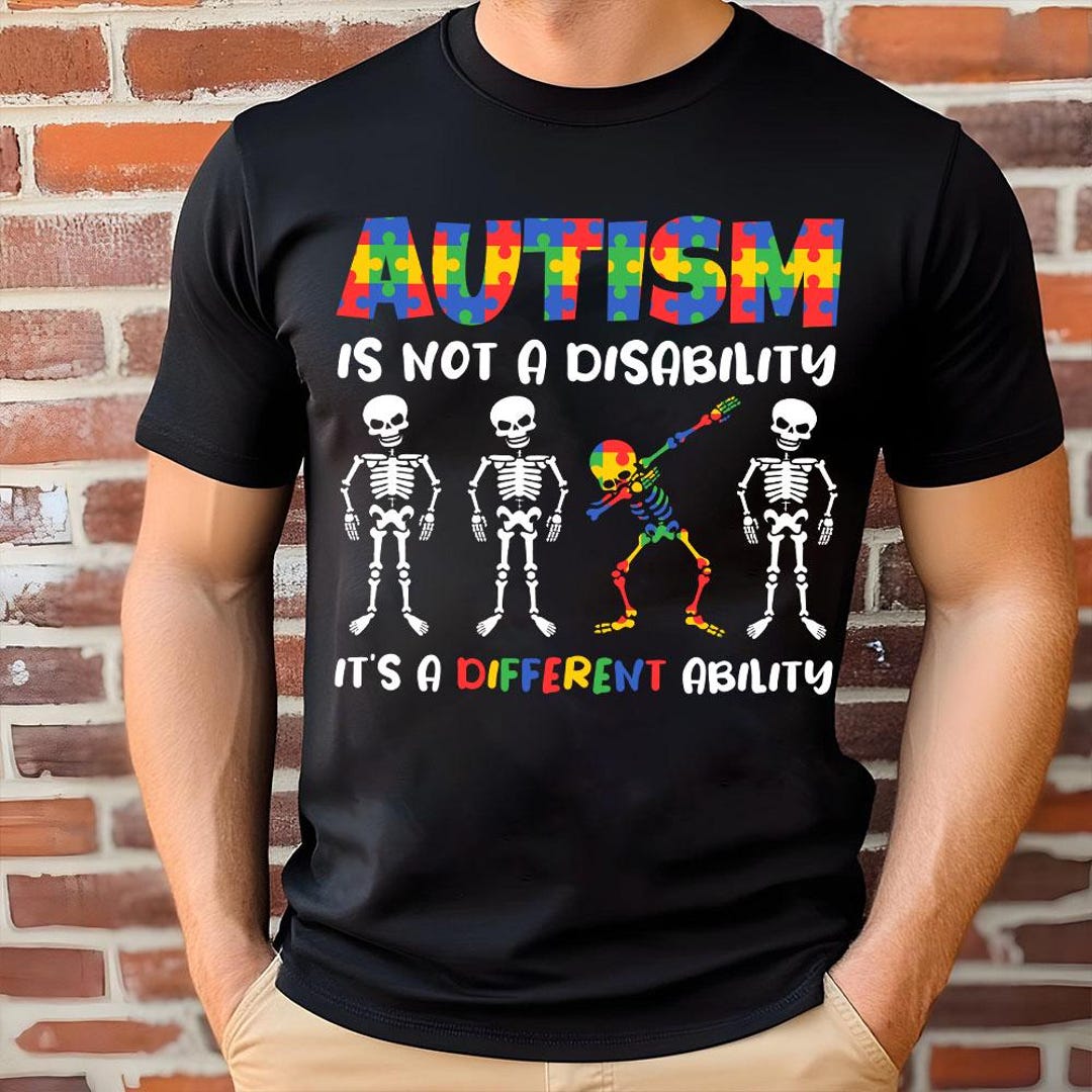 Autism Png, Dabbing Skeleton Png, Not A Disability Different Ability ...