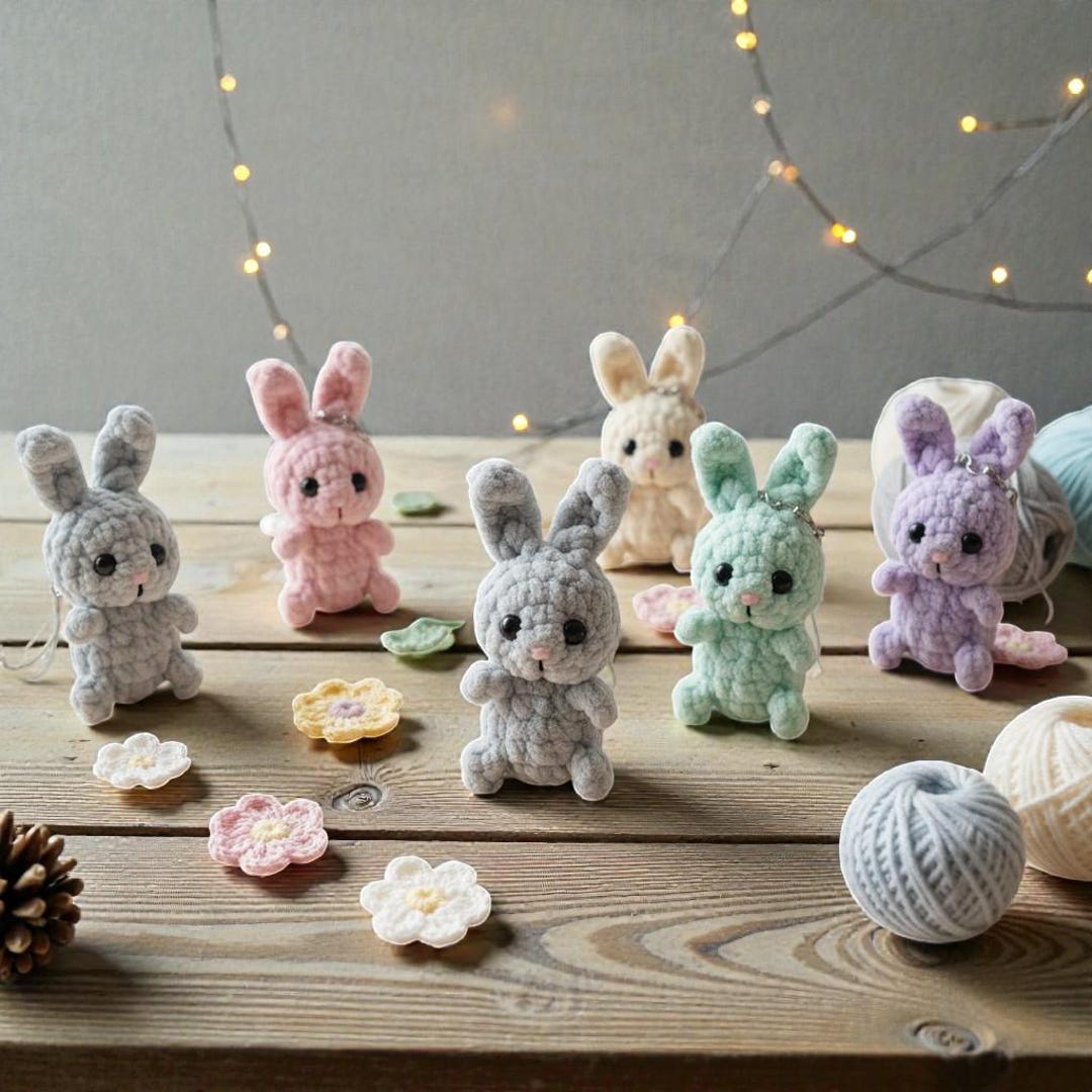 Mini Bunny Amigurumi Crochet Pattern – Cute Rabbit Plush Keychain PDF ...
