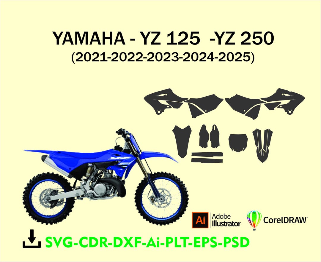 Yamaha - YZ125-250 (2021-2022-2023-2024-2025) Graphics Template - Etsy