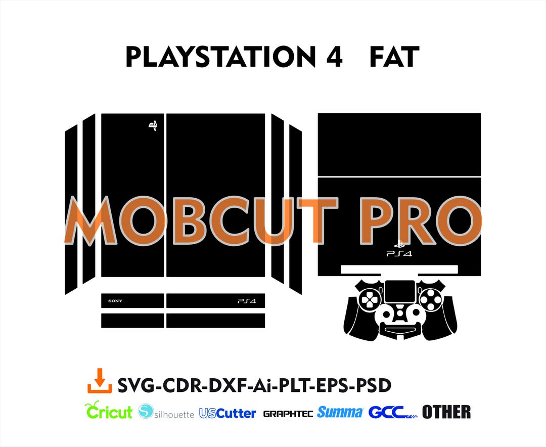 PS4 Fat Skin Template, Vinyl Wrap Cut File (digital Download) - Etsy