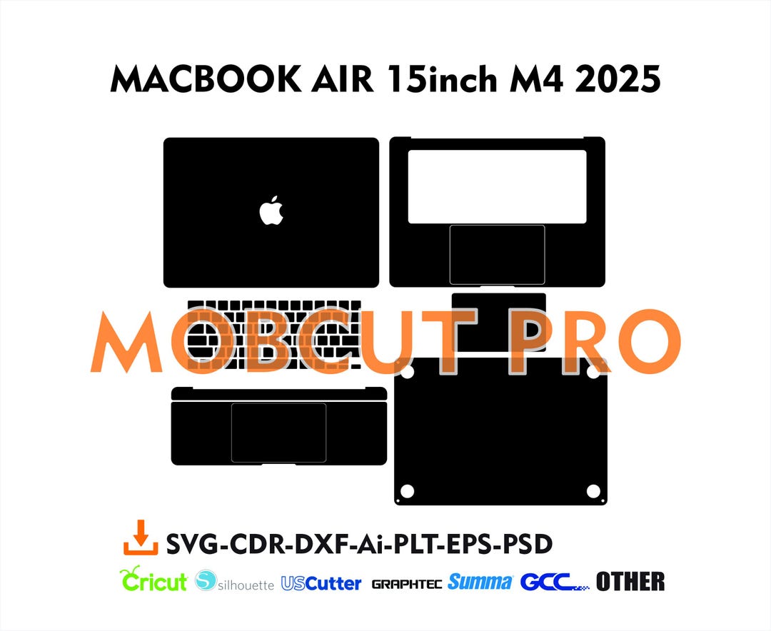 MacBook Air 15 M4 2025 Ready Skin Template Vector Cut File for Cricut ...