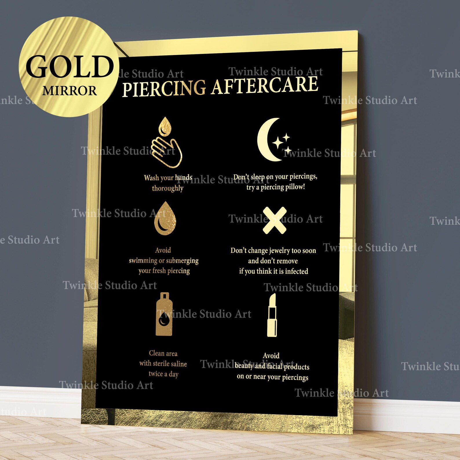 2 Ear Piercing Art Piercing Chart Piercing Aftercare Piercer Gift ...