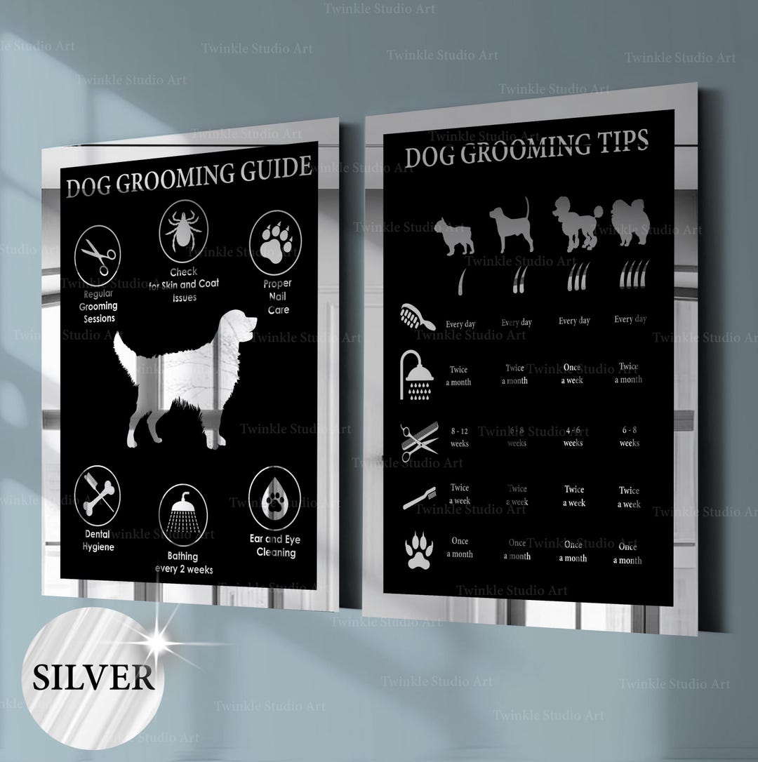 2 Groomer Gift Dog Grooming Tips Poster Grooming Guide Pet Health Art ...
