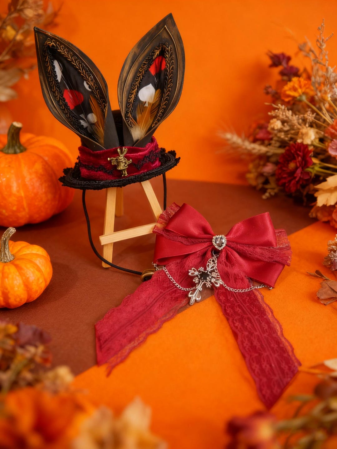 Handmade Gothic Rabbit Pet Costume: Spooky Top Hat & Bow Tie - Etsy