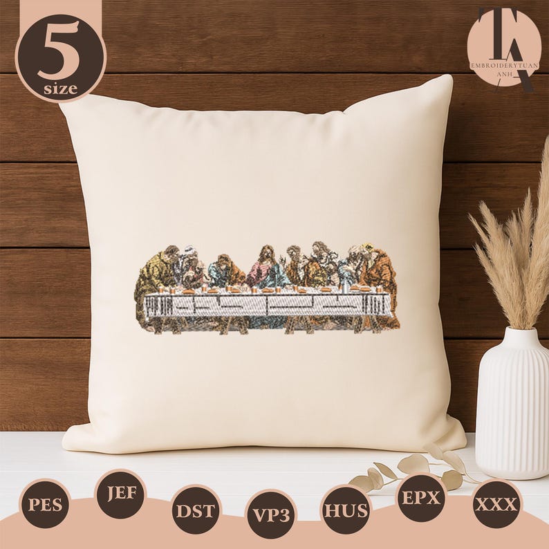 The Last Supper Embroidery File, Jesus Disciples Embroidery Design ...