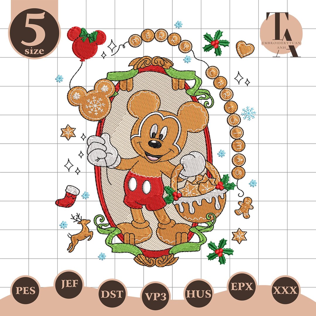 Custom Christmas Gingerbread Embroidery File, Mk Friends Gingerbread ...