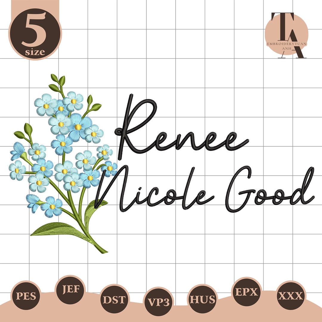Justice for Renee Nicole Good Embroidery Design, 1990-2026 RIP ...