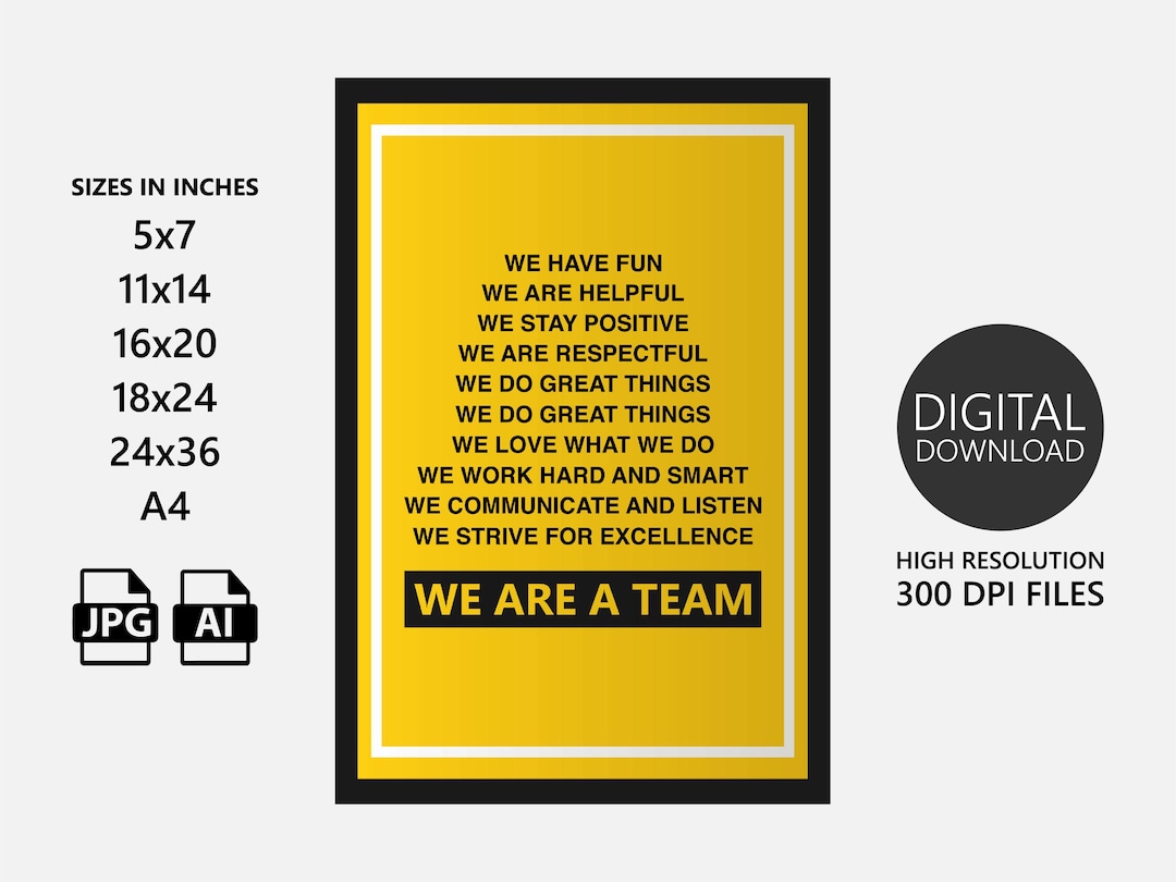We Are a Team Printable Quote, Teamwork Quotes Wall Art, Inspirational ...