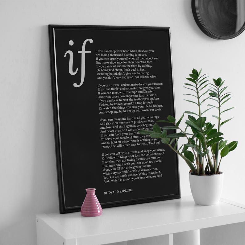 Rudyard Kipling If Poem Printable Wall Art, Rudyard Kipling Poetry ...