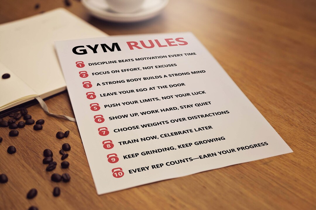 Gym Rules Exercise Discipline Inspirational Wall Art, Fitness, Gym ...