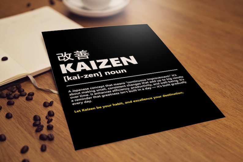 Kaizen Definition Wall Art Printable, Japanese Poster Self Improvement ...