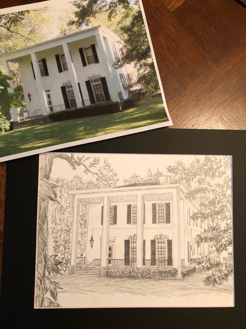 Custom Hand Drawn Sketch of Your Home- Luxury - Etsy
