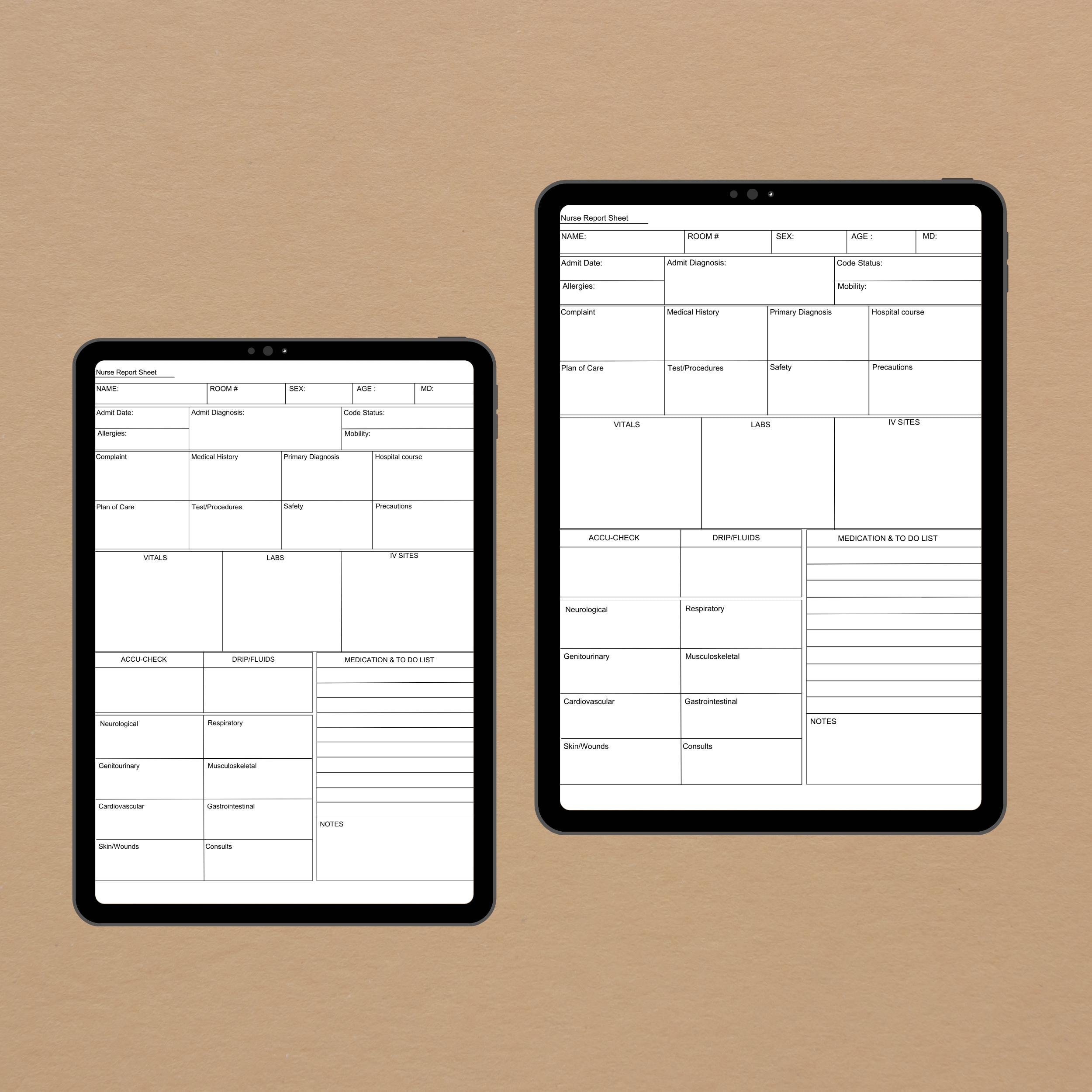 Editable Nurse Report Sheet, ICU Nursing Report Sheet, Nurse Handoff ...