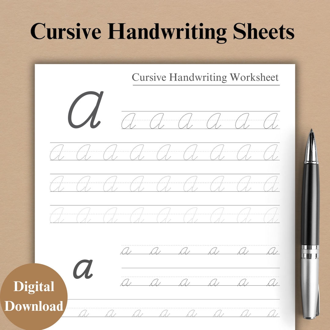 Printable Cursive Handwriting Worksheets 78 Pages, 26 Alphabet, Cursive ...