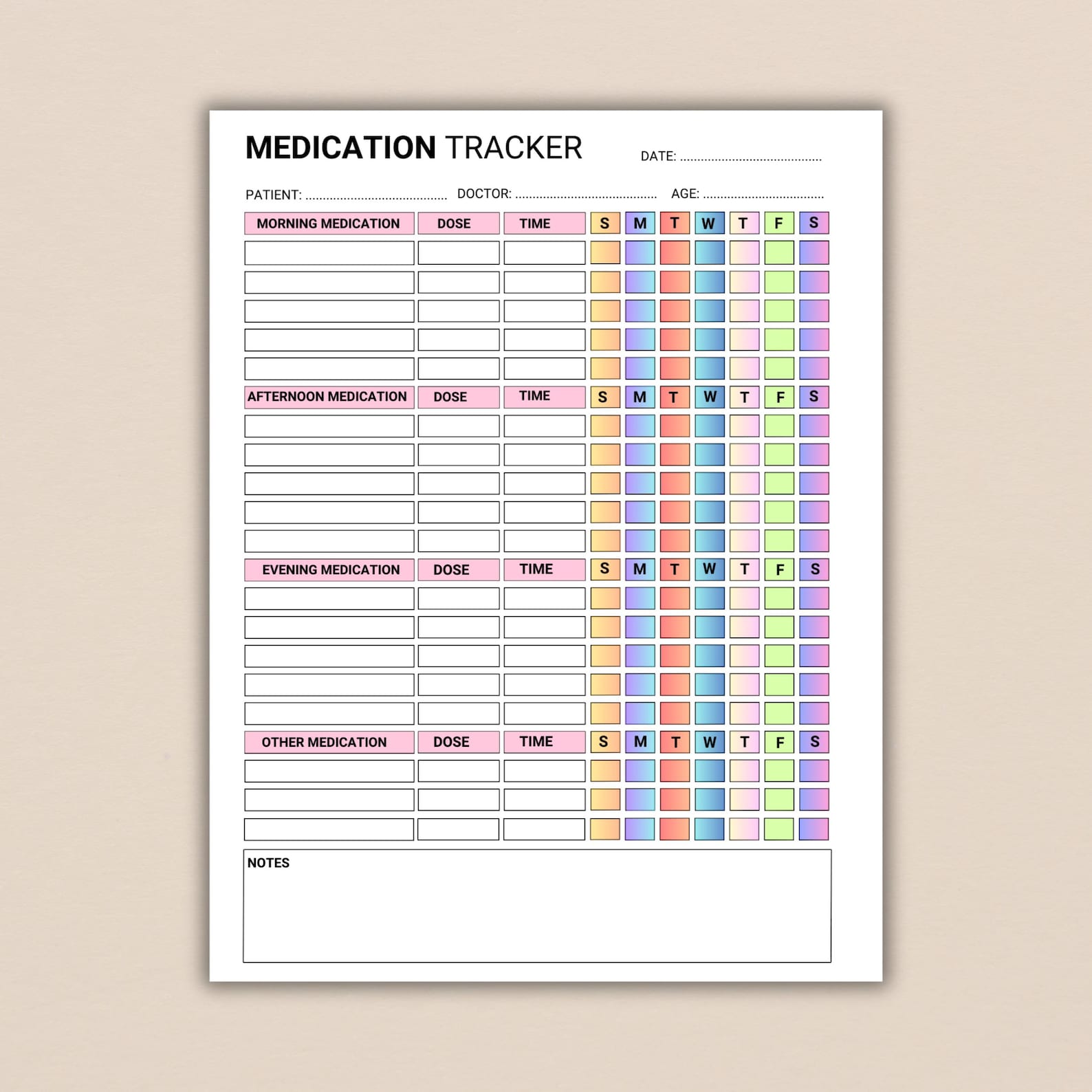 Medication Tracker, Medication Log, Printable Medicine Log, Medication ...