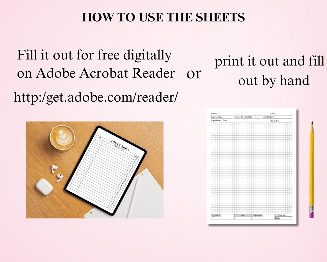 Printable Lab Notebook 120 Pages , Lab Book, Laboratory Notebook, Table ...