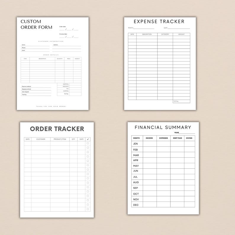 Editable Order Forms Bundle, Printable Small Business Forms, Invoice ...