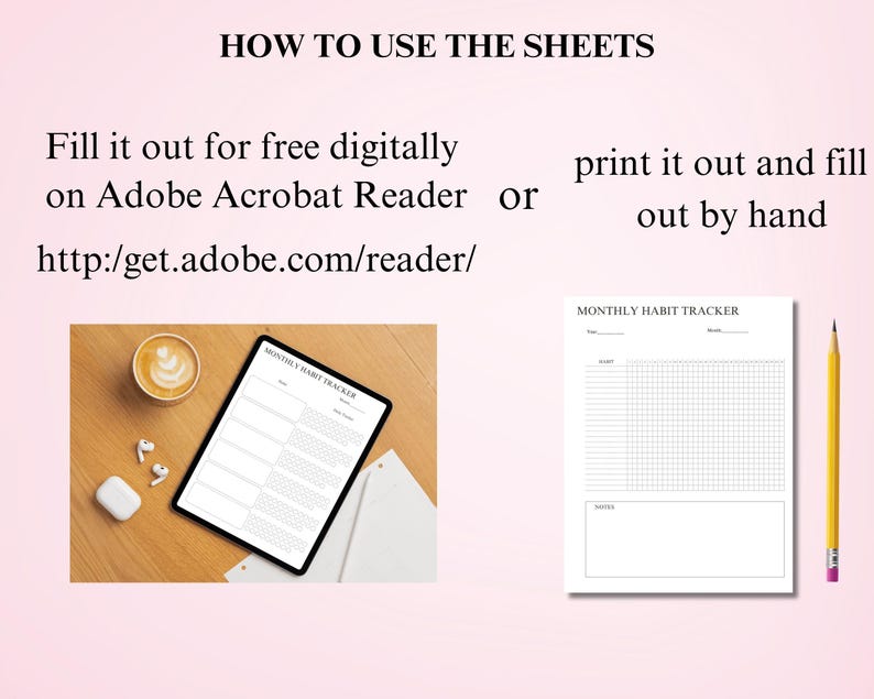 Printable Habit Tracker, Monthly Habit Tracker, Routine Builder, Habit ...