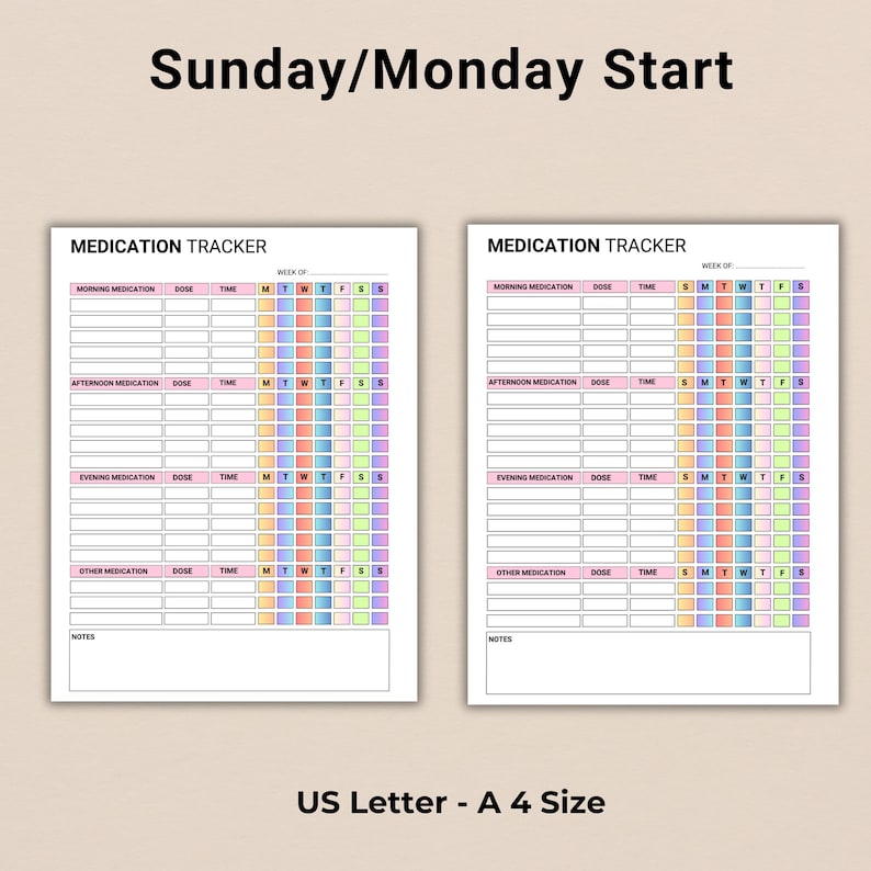 Medication Tracker, Medication Log, Printable Medicine Log, Medication ...