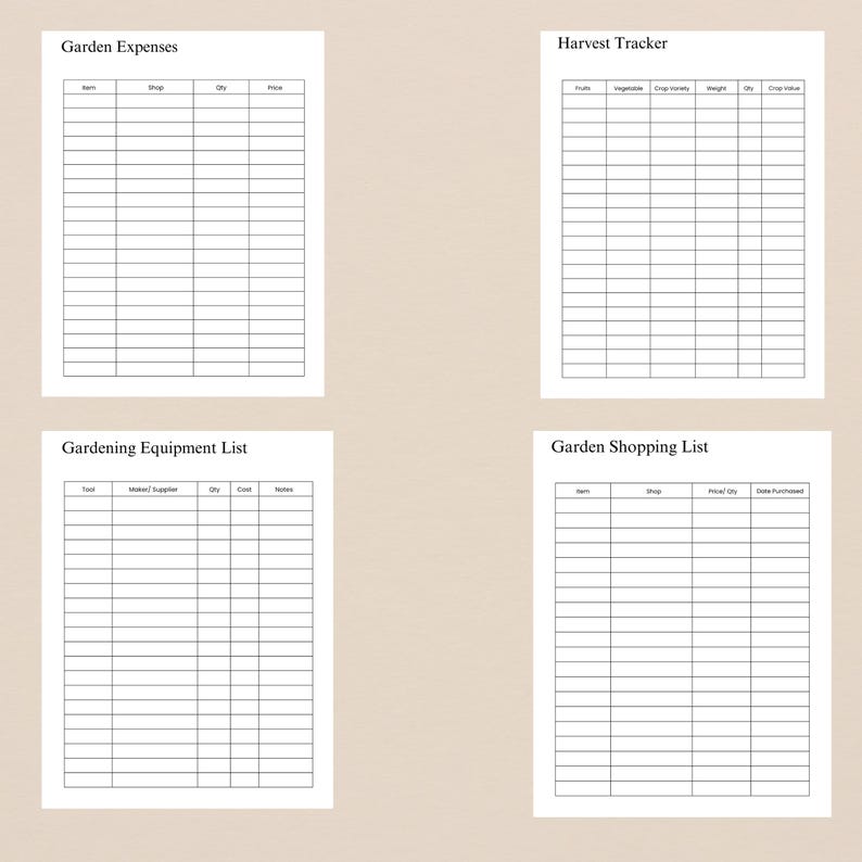 Garden Planner Printable, Plant Planner, Garden Journal, Garden ...