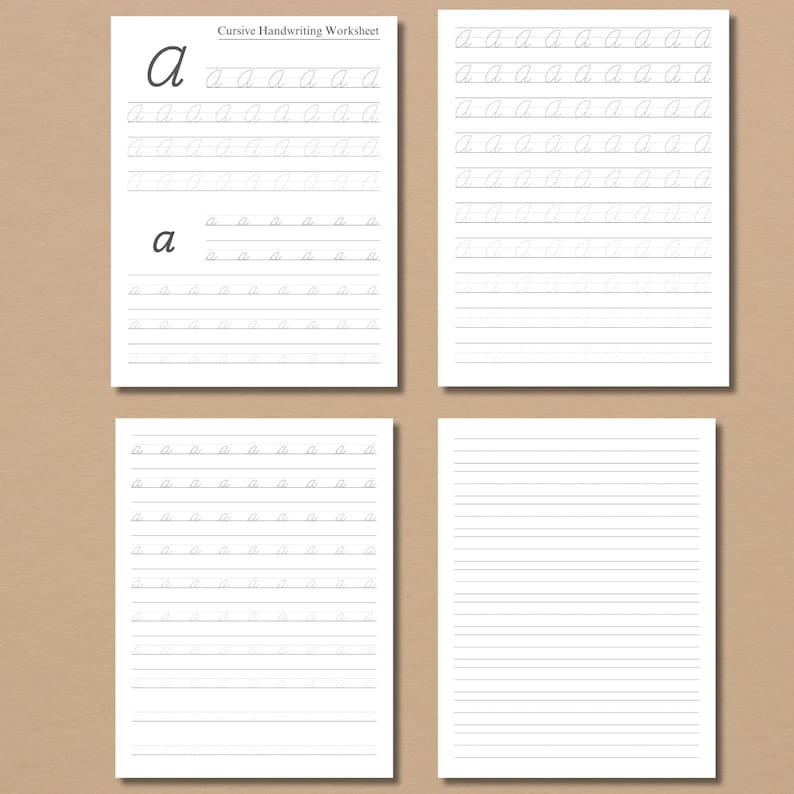 Printable Cursive Handwriting Worksheets 78 Pages, 26 Alphabet, Cursive ...