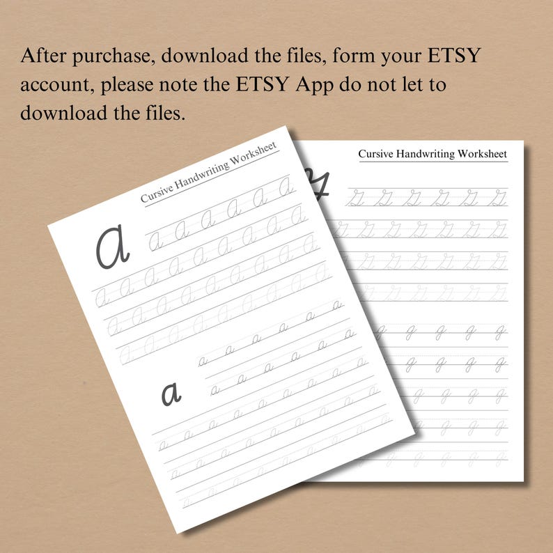 Printable Cursive Handwriting Worksheets 78 Pages, 26 Alphabet, Cursive ...