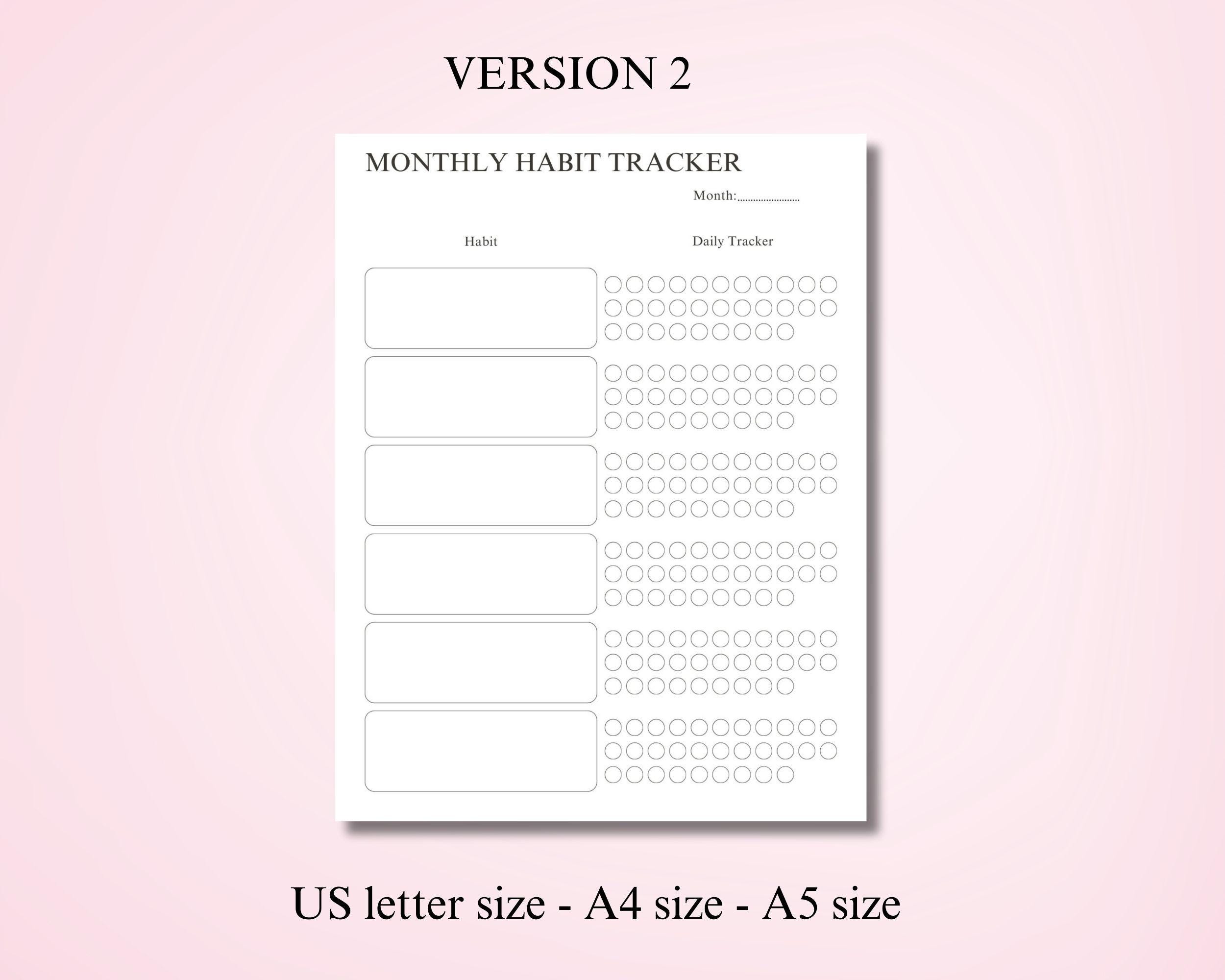 Printable Habit Tracker, Monthly Habit Tracker, Routine Builder, Habit ...