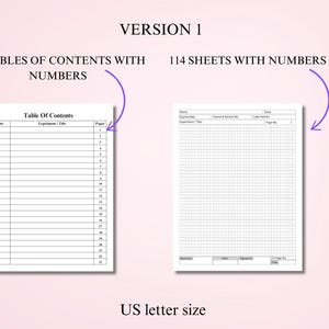 Printable Lab Notebook 120 Pages , Lab Book, Laboratory Notebook, Table ...
