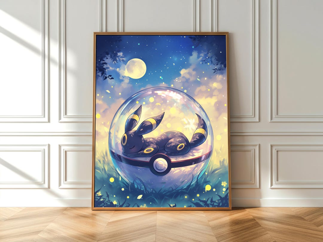 Umbreon Sleeping in a Pokéball Poster, Moonbreon, High Quality ...