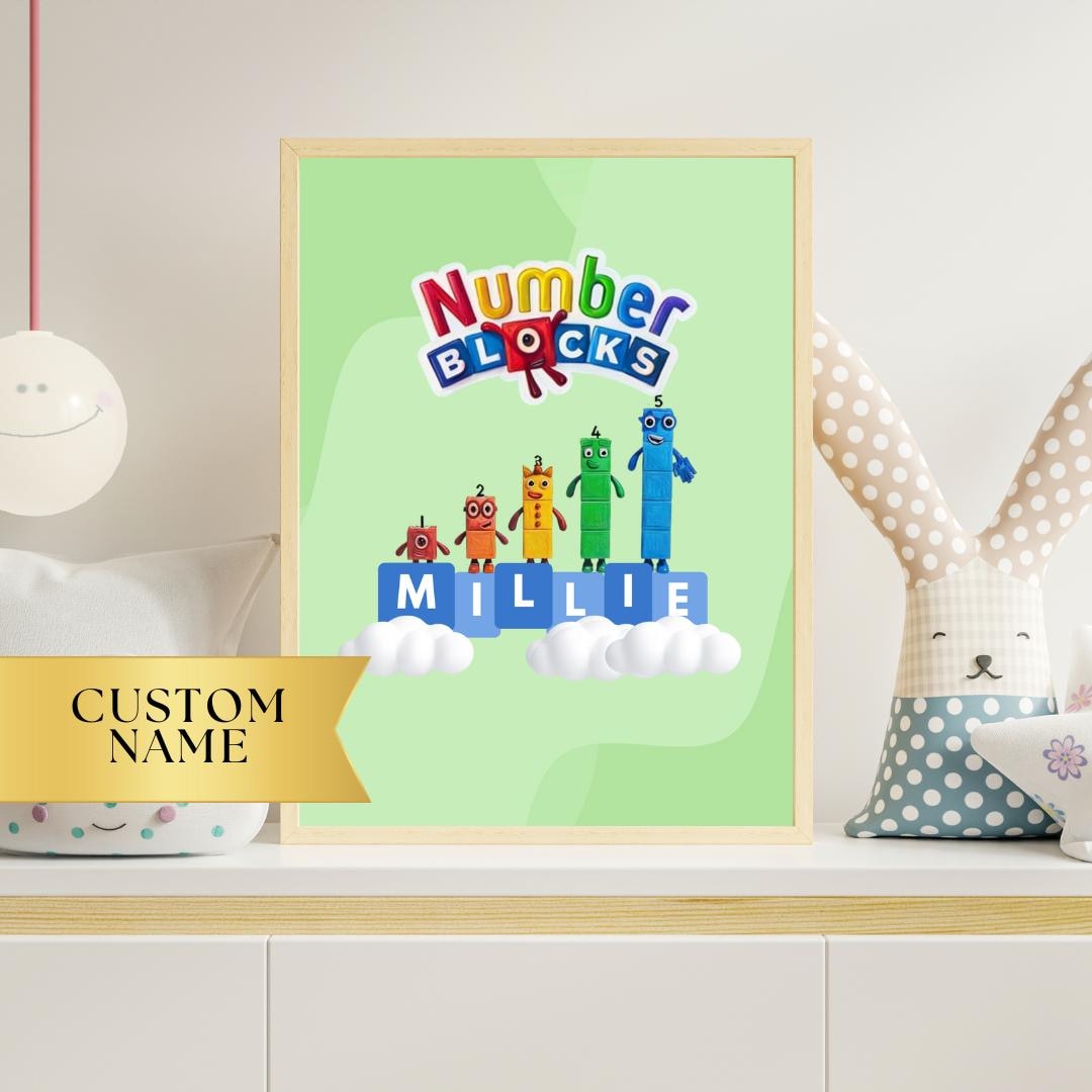 Personalised Numberblocks Poster for Kids Number Blocks Custom Name ...