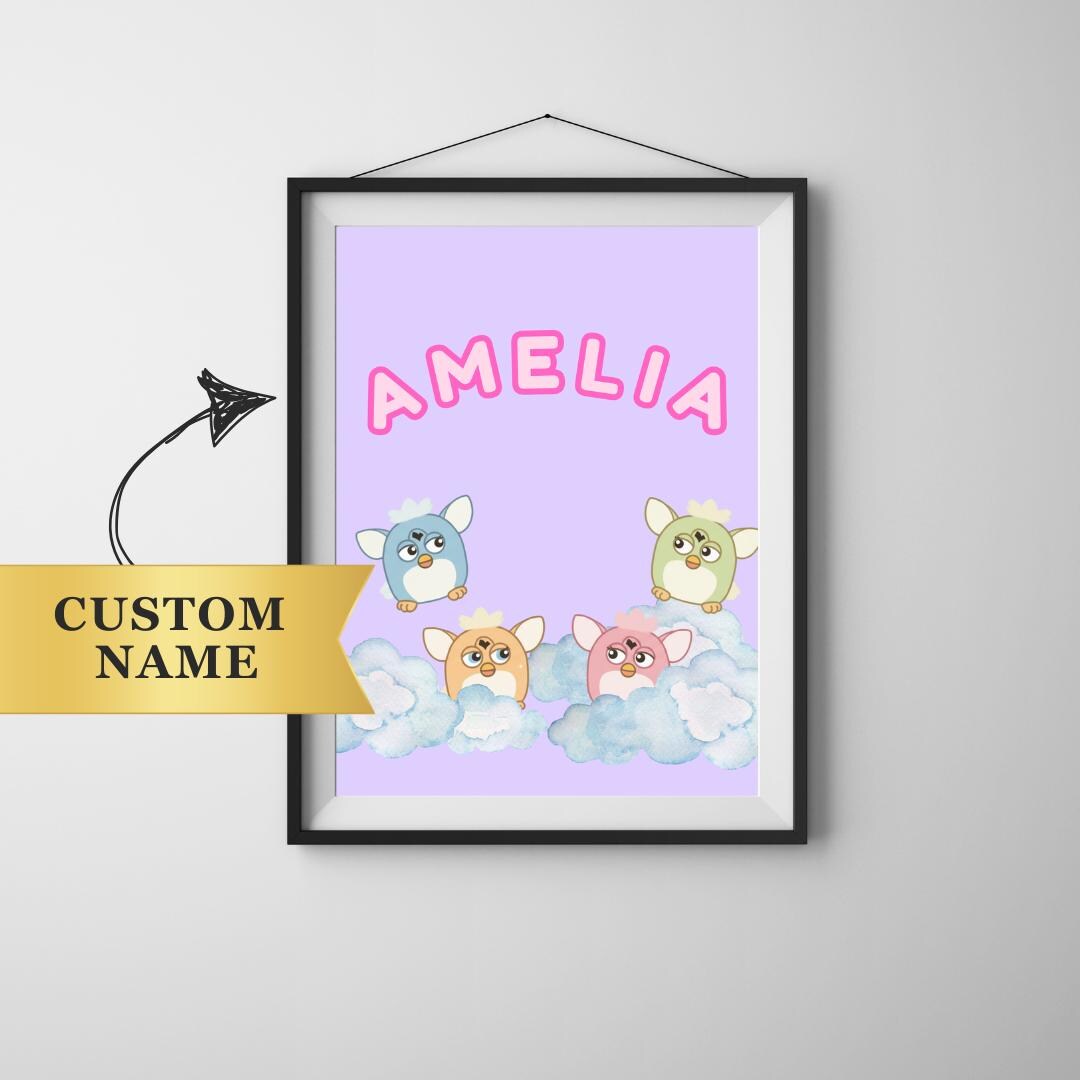 Furby Poster Furbies Custom Name Kids Wall Art 90s Toy - Etsy