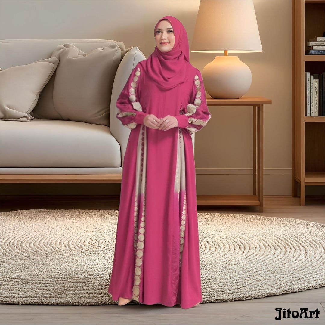 Indian Inspired Godet Gamis Modest Maxi Dress With Flowy Panel Skirt ...