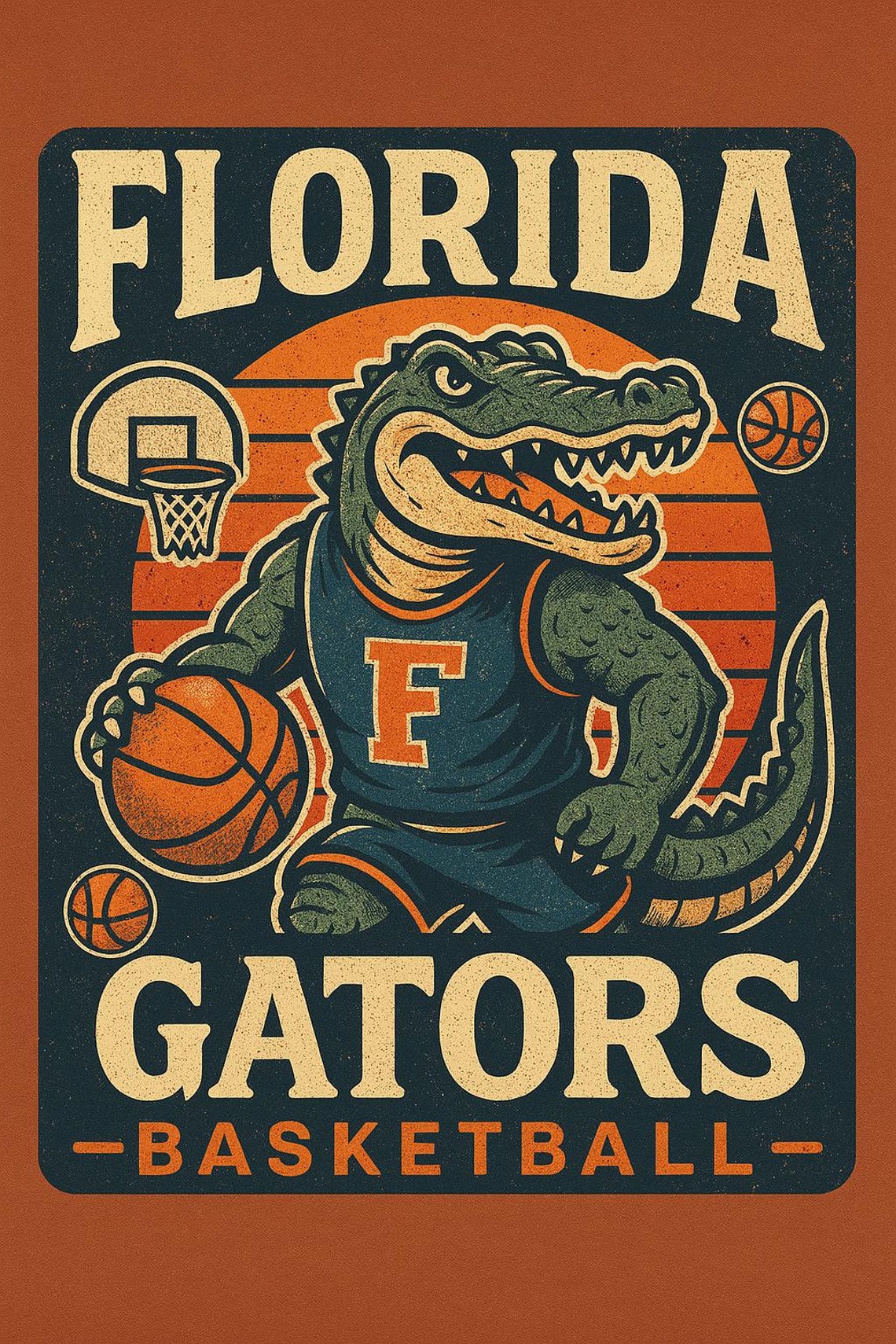 Vintage Florida Gators T-shirt Design – Retro Basketball Graphic for ...