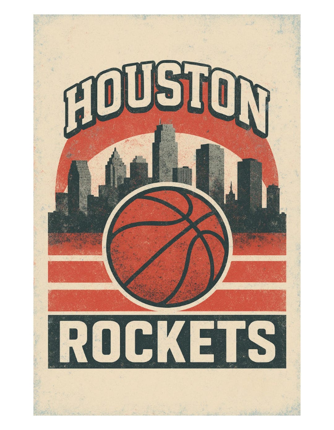 Vintage Houston Rockets Poster: Retro NBA Art (digital Download) - Etsy