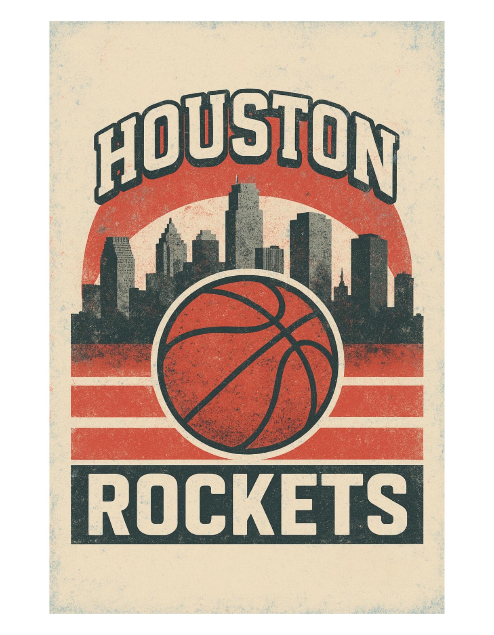 Vintage Houston Rockets Poster: Retro NBA Art (digital Download) - Etsy