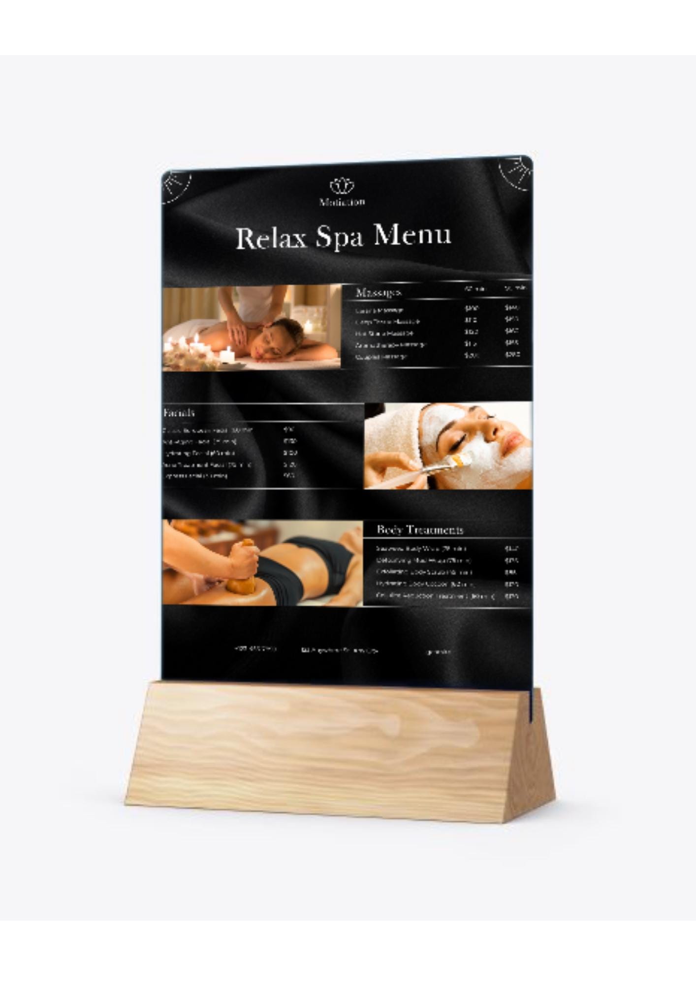 Customizable Salon Price Menu Template: Modern Spa Service List (canva ...