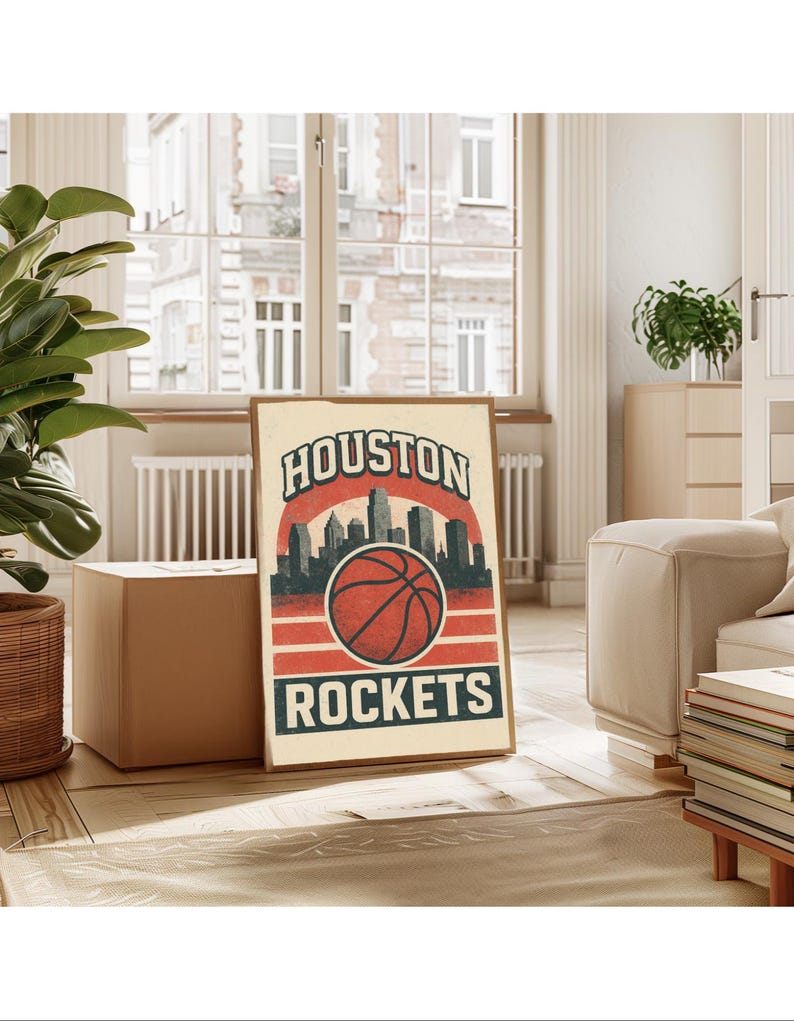 Vintage Houston Rockets Poster: Retro NBA Art (digital Download) - Etsy