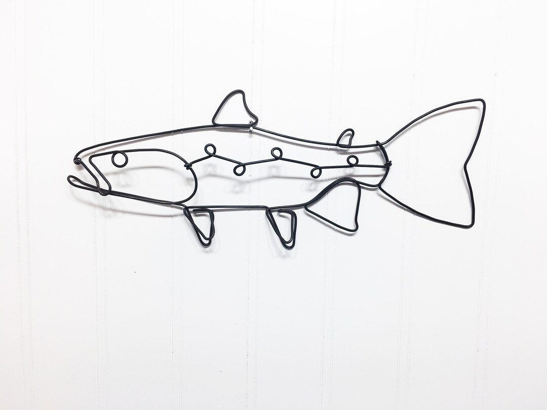 Left Facing Trout Wire Sculpture, Fish Wall Hanging Wire Sculpture - Etsy