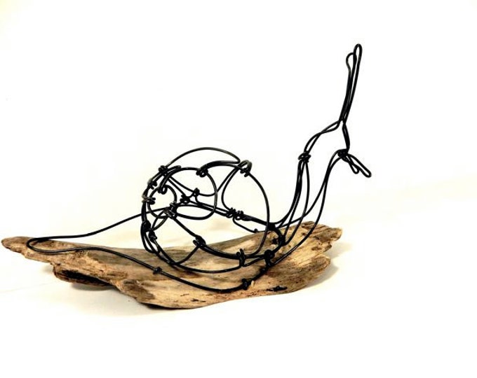 Snail Wire Sculpture Folk Wire Art Garden Wire Sculpture - Etsy