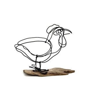 Hen Wire Sculpture, Chicken Wire Art, One Continuous Line Sculpture ...