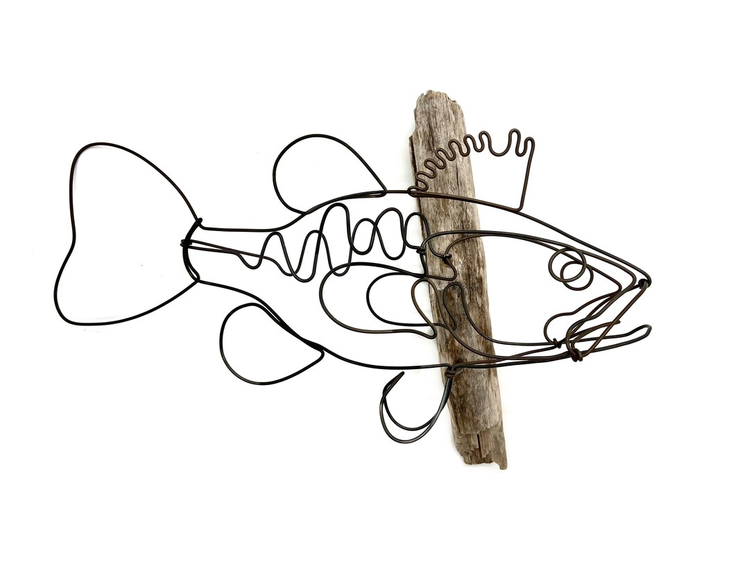 Bass Fish Wall Art Right Facing Bass Wire Sculpture Fish - Etsy