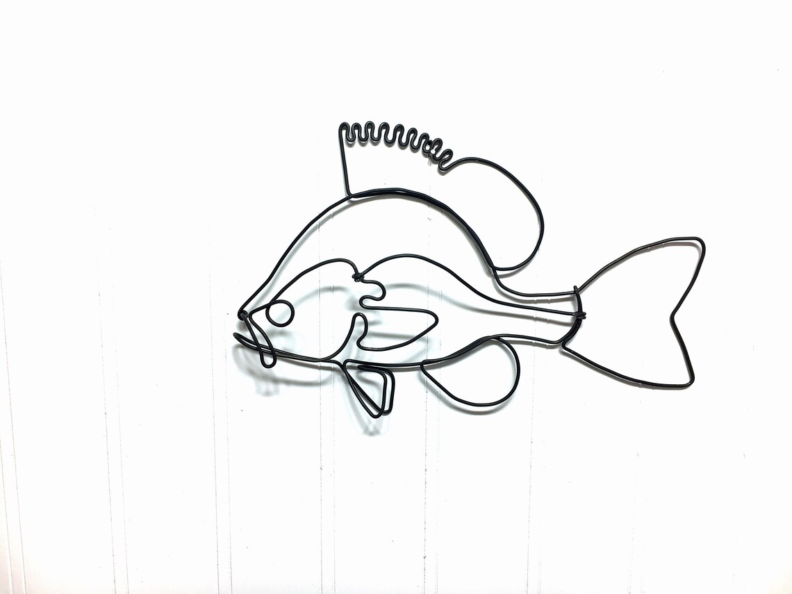 Left Facing Sunfish Wire Sculpture Fish Wall Hanging Wire - Etsy