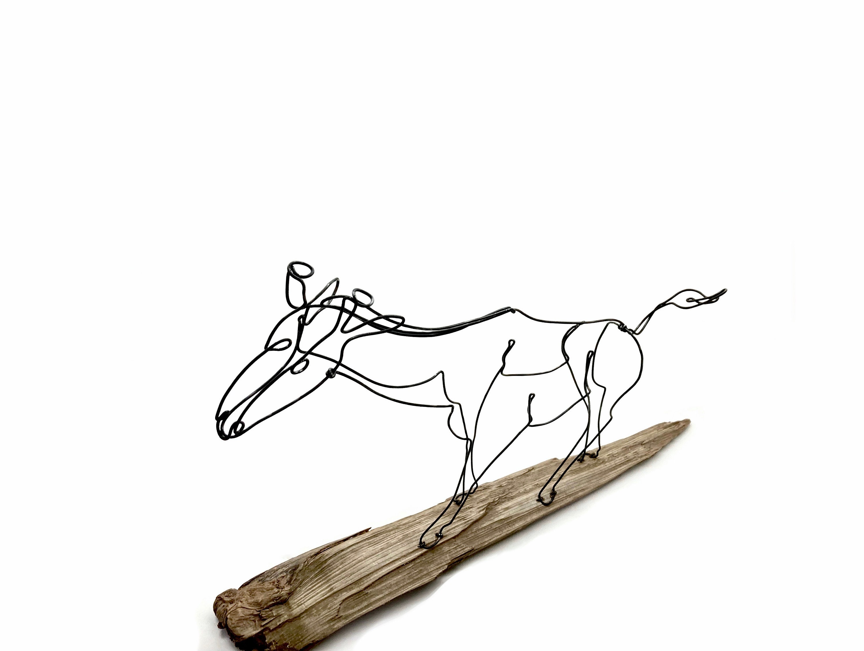 Giraffe Sculpture, Wire Art, One Line Sculpture, Unique Gift — Wired by Bud